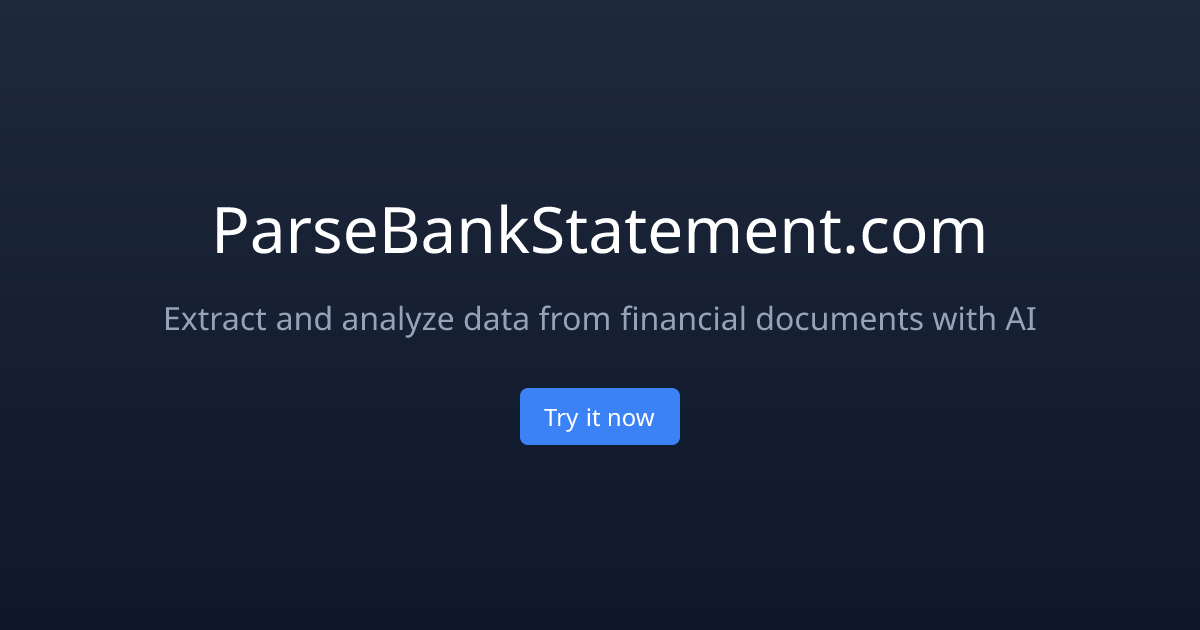 ParseBankStatement.com | Free AI-Powered Financial Document Parser